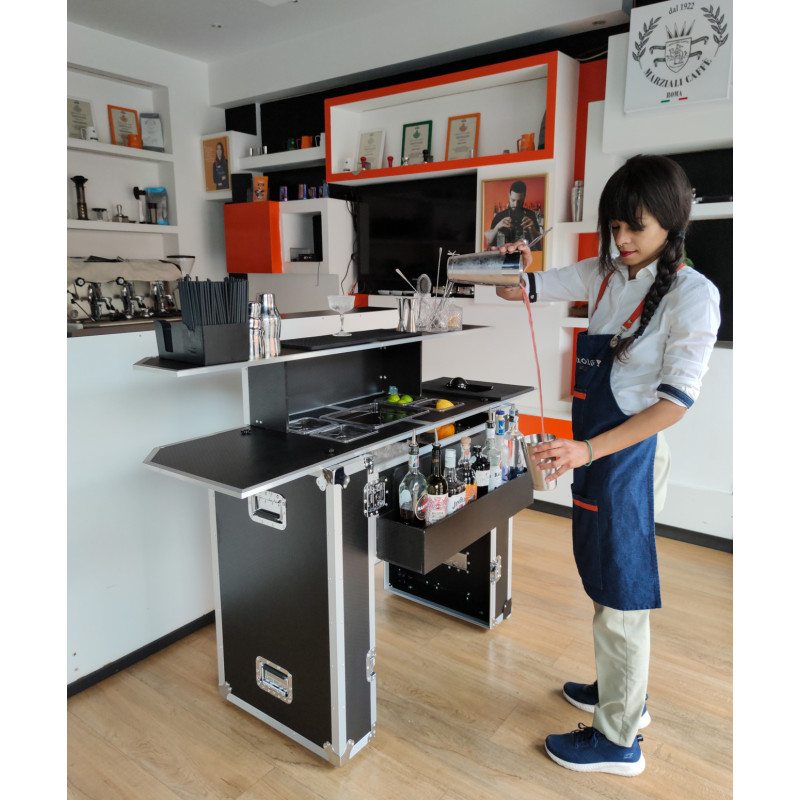 Portable Bartender Trolley Bar Counter